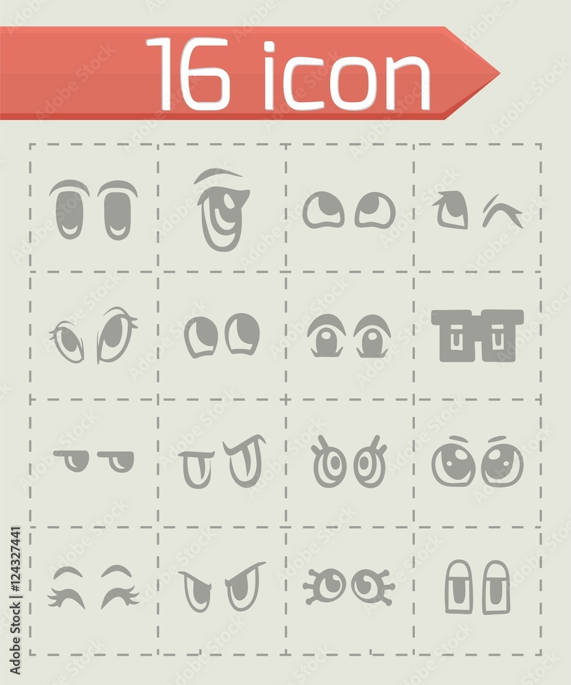Vector Cartoon eyes icon set Stock Vector | Adobe Stock