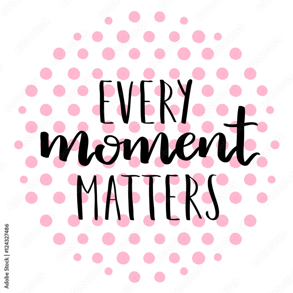 Motivational quotes on polka dot circle background. Black ink lettering ...