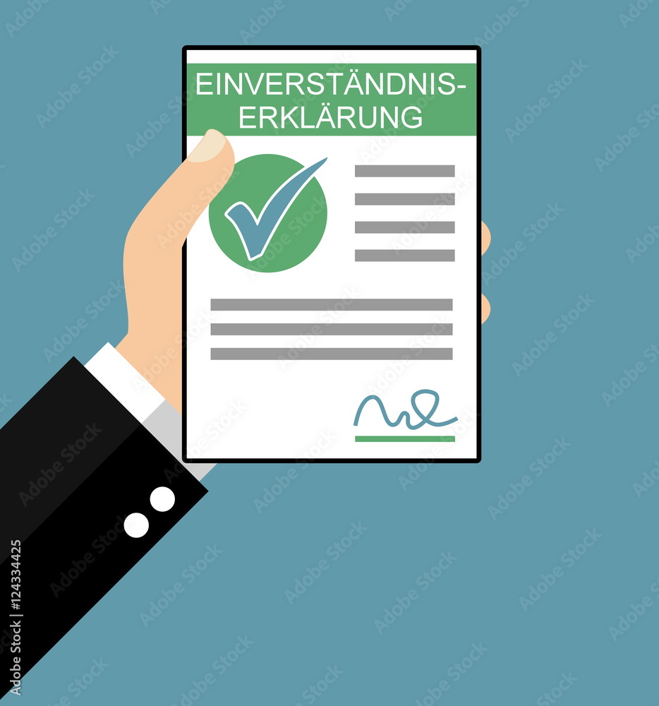 Einverständniserklärung - Flat Design Stock-Illustration | Adobe Stock
