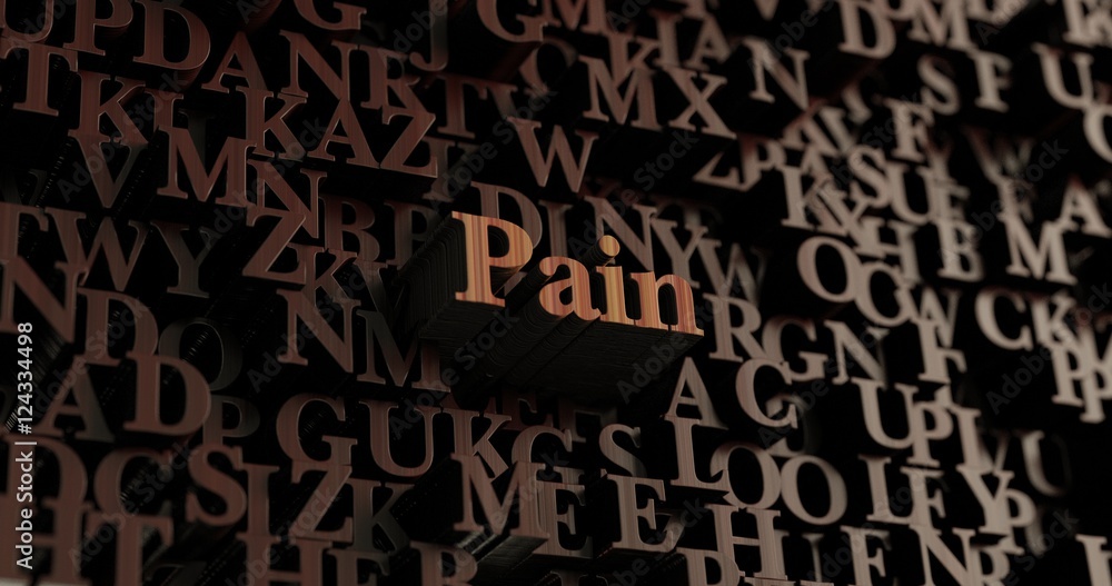 Pain - Wooden 3D rendered letters/message. Can be used for an online ...