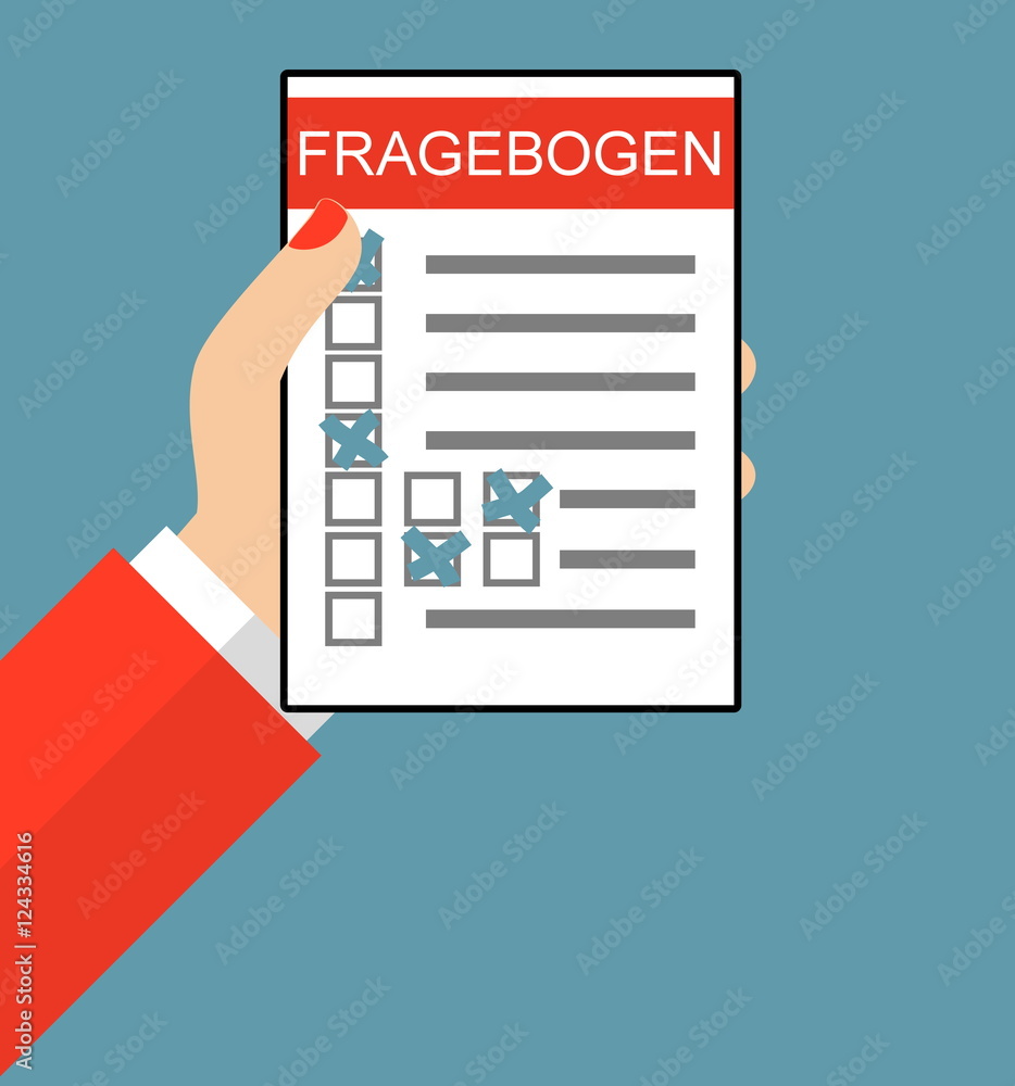 Fragebogen - Flat Design Stock-Illustration | Adobe Stock