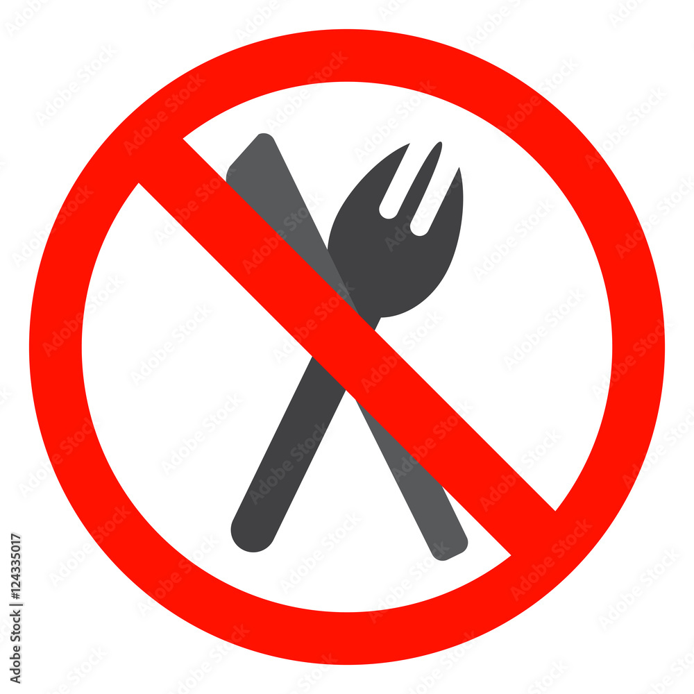 No eating sign Stock Vector | Adobe Stock