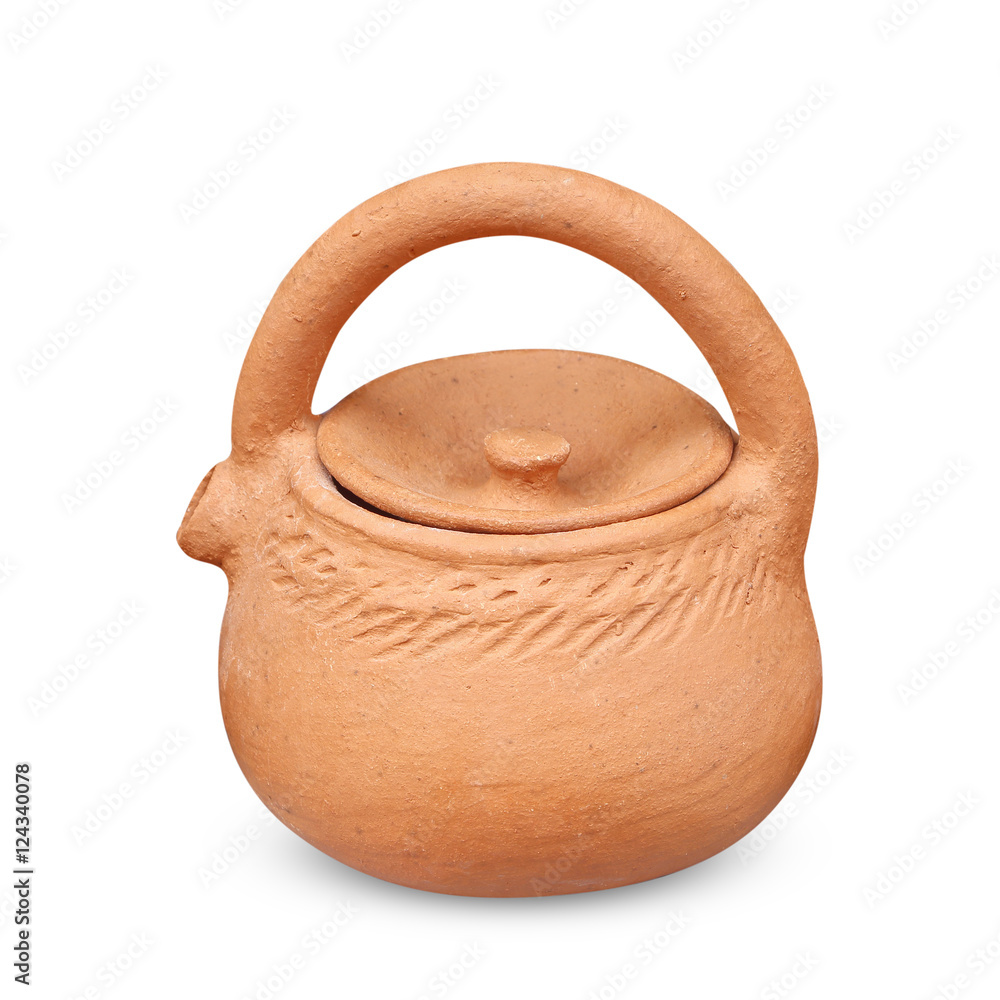 Clay Pot kettle isolated Stock Photo | Adobe Stock