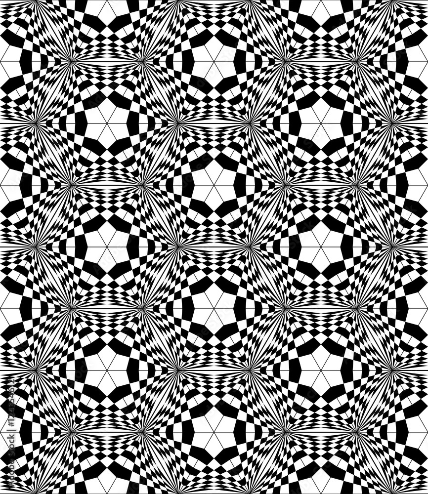 black and white complex geometric seamless pattern, vector vector de ...
