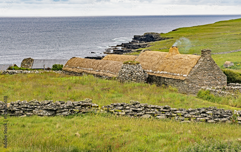Dunrossness Croft House Museum in the Main Shetland Island northeast of ...