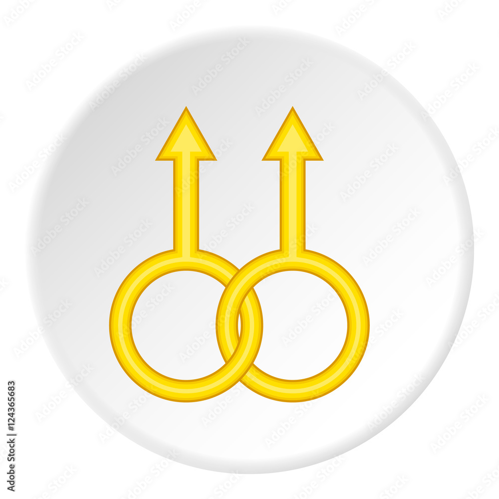 Two male sign icon. Cartoon illustration of two male sign vector icon ...