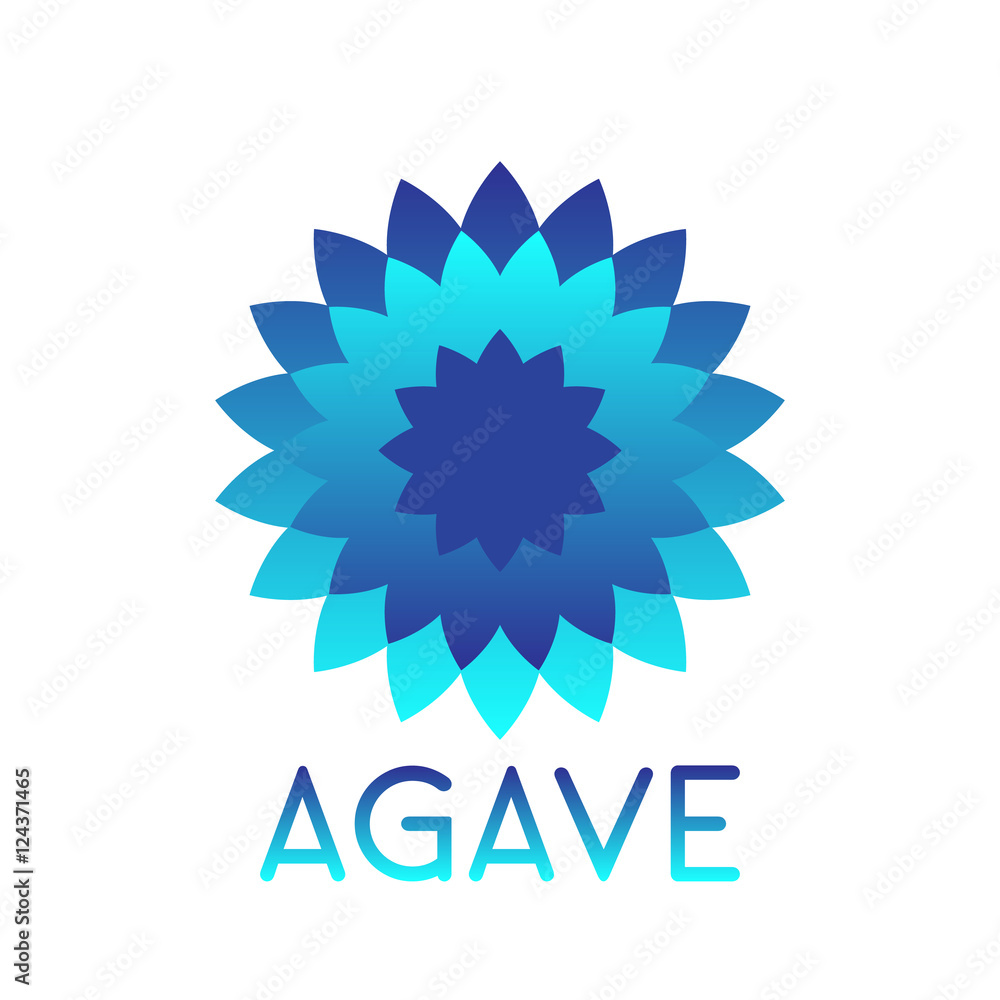 Agave, abstract blue logo template, vector illustration Stock Vector ...