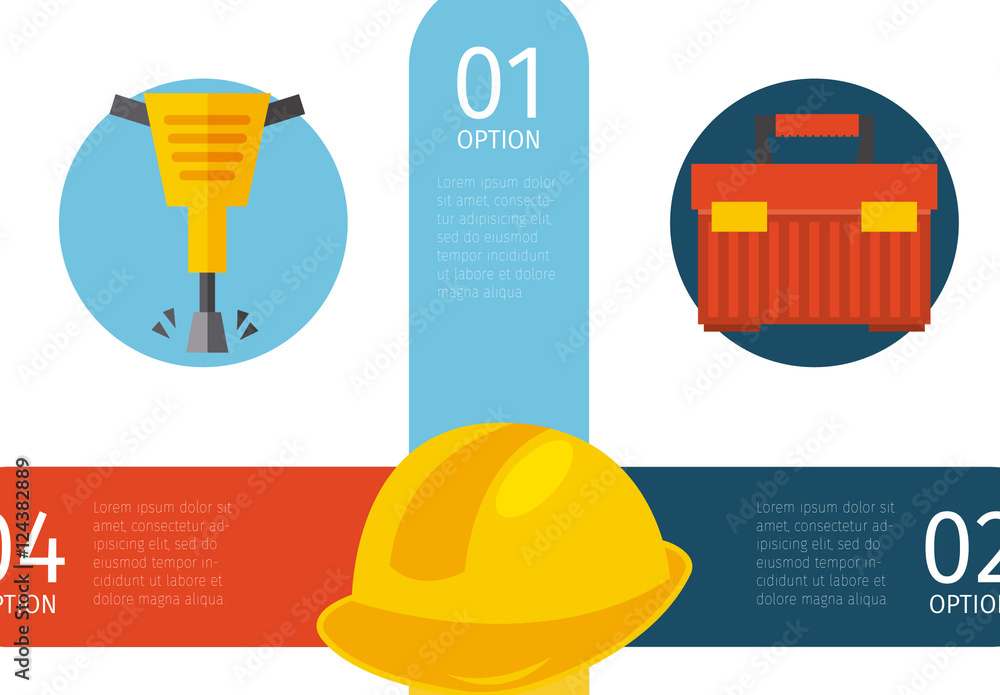 Colorful Construction Safety Tools Infographic Template Stock Template ...