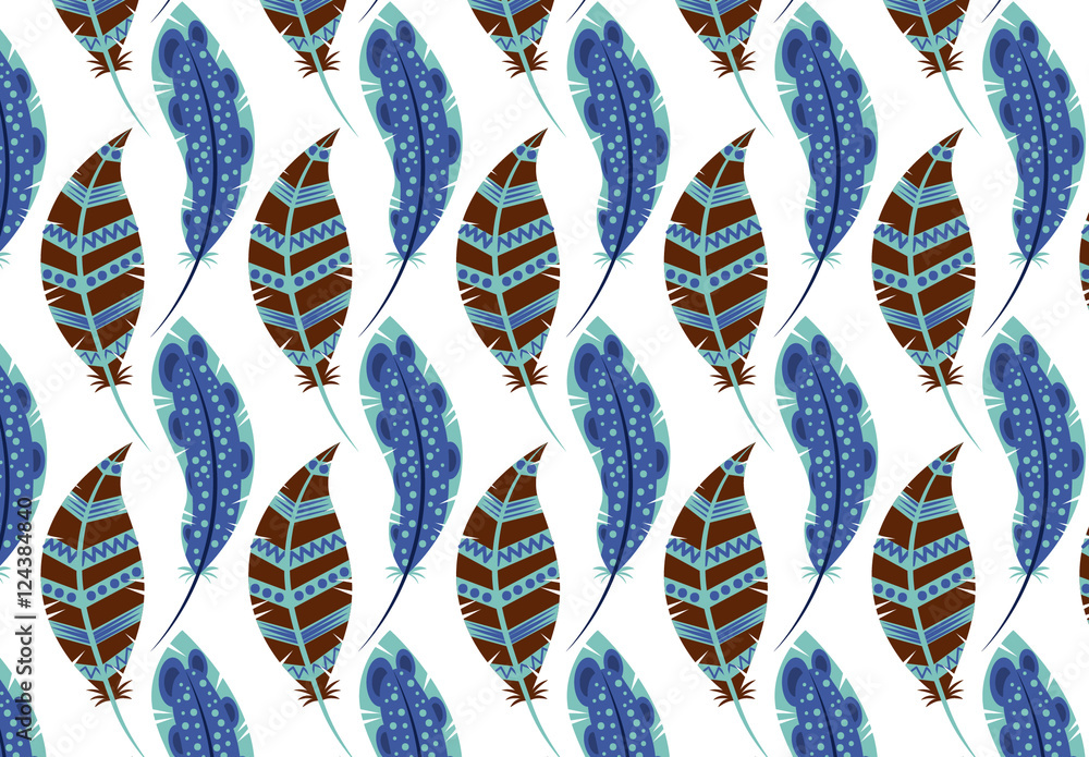 Abstract Blue Feather Pattern Stock Template | Adobe Stock