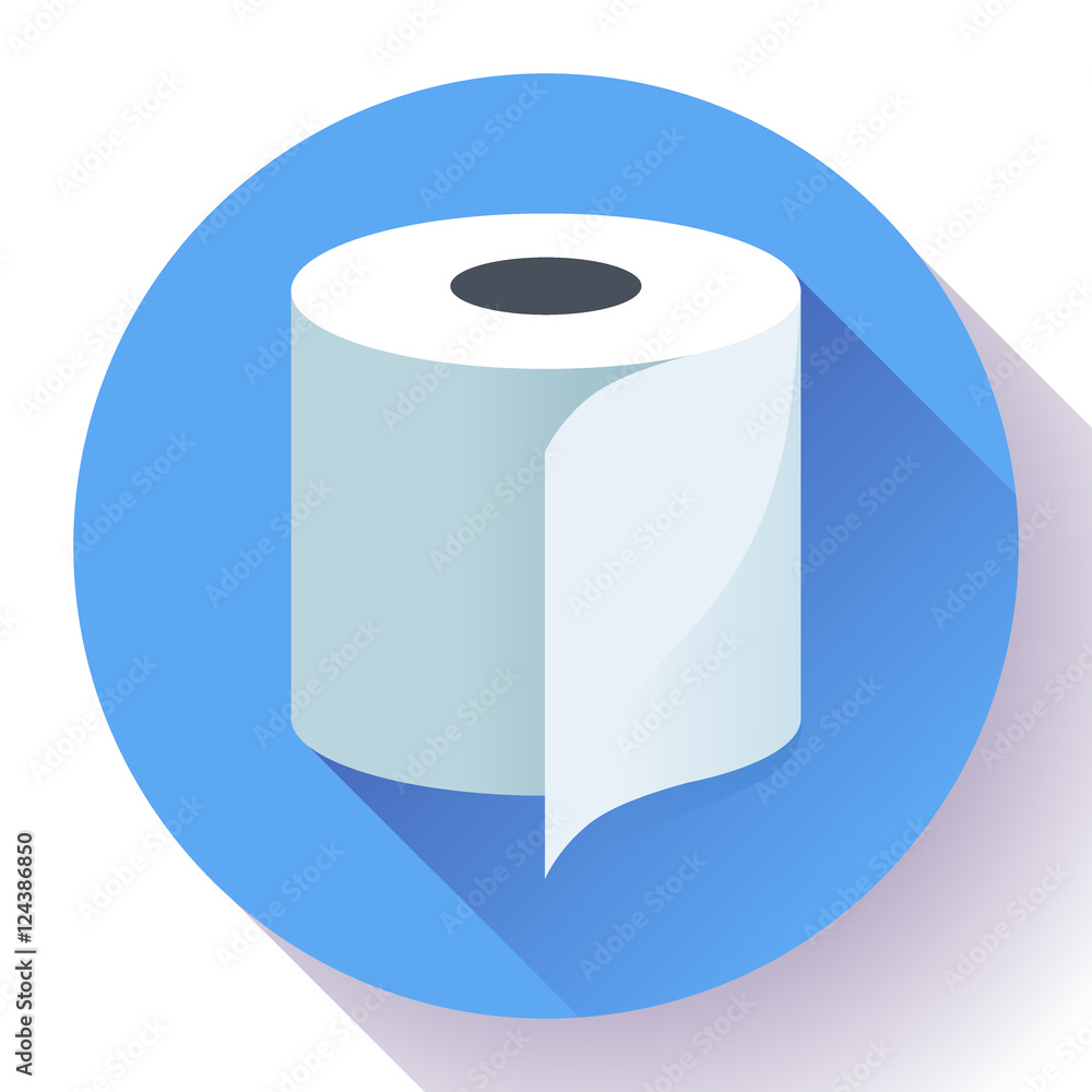 Flat Toilet Paper Icon Stock Vector | Adobe Stock