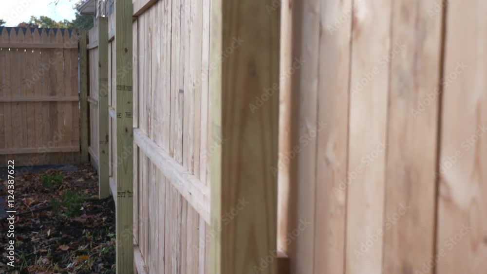 Move Backward and Forward Along Side of New Fence. the shot slowly ...