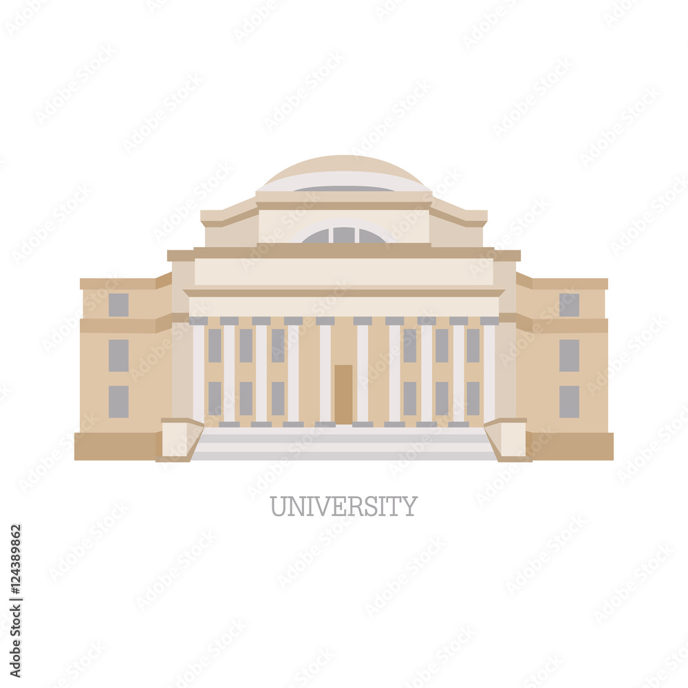 Vector illustration of classical university building Stock Vector ...