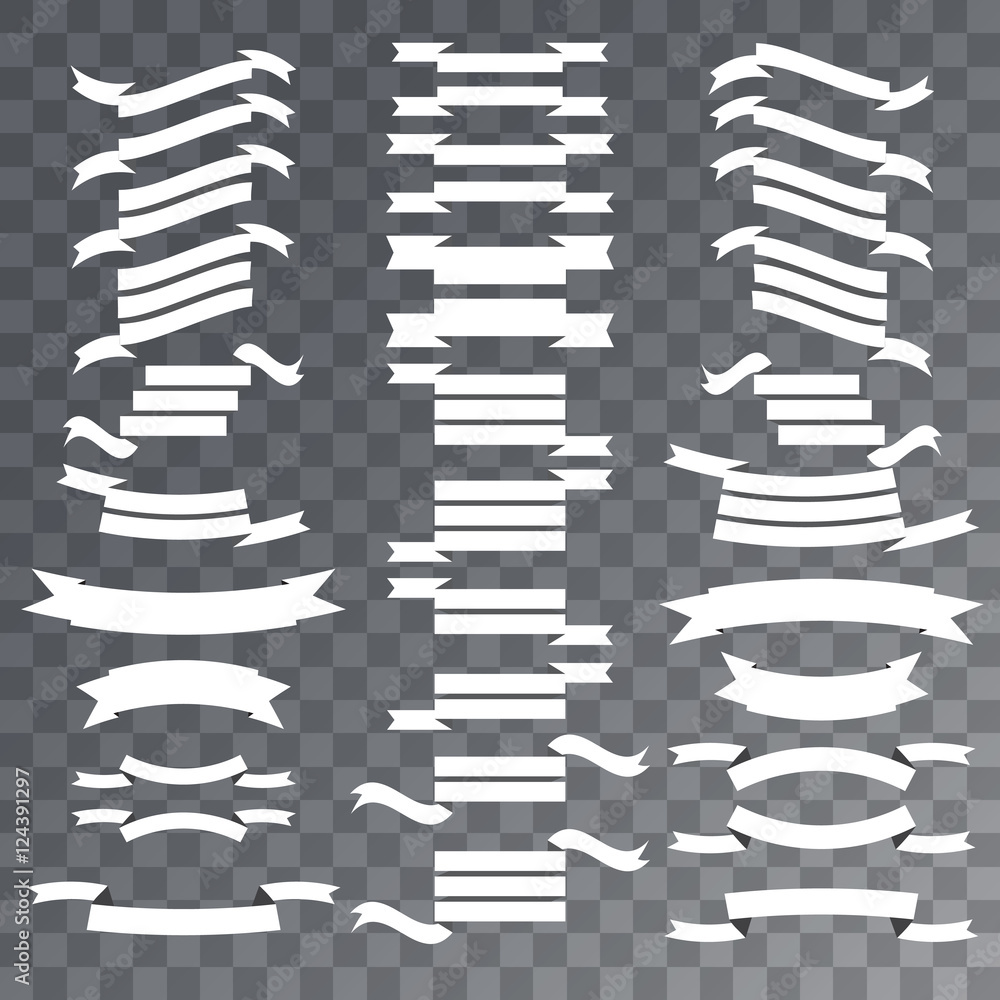 Blank ribbons set. Hang tags on transparent background. Stock Vector ...