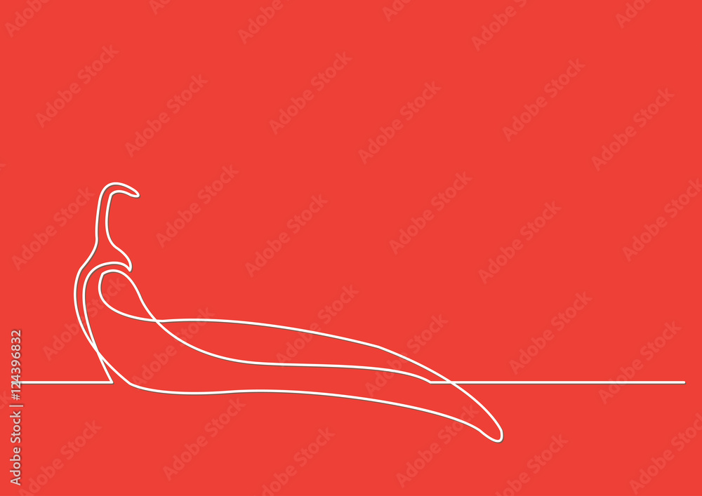 continuous line drawing of Chili pepper Stock Vector | Adobe Stock