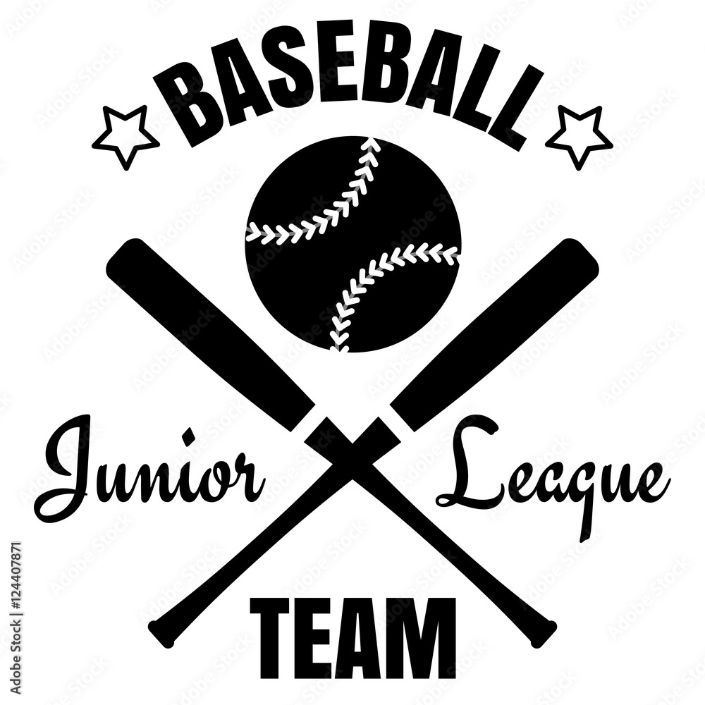 Baseball logo design. Black baseball logo isolated on white. Vector ...