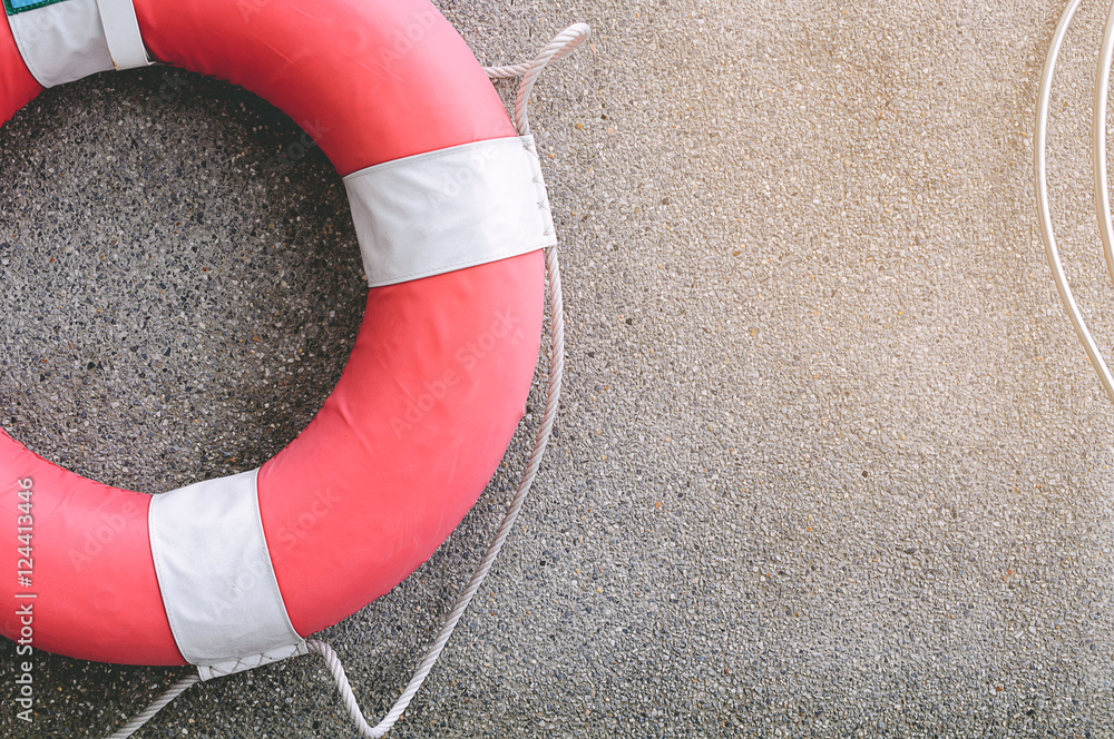 Life Saving Ring Buoy With Rope Stock Photo | Adobe Stock