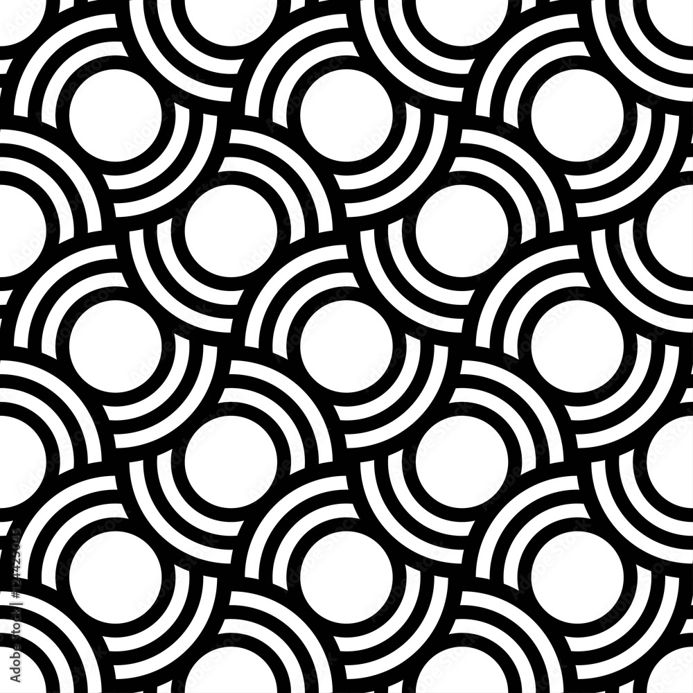 Vector Seamless Texture Modern Geometric Background Repeated Monochrome Pattern With