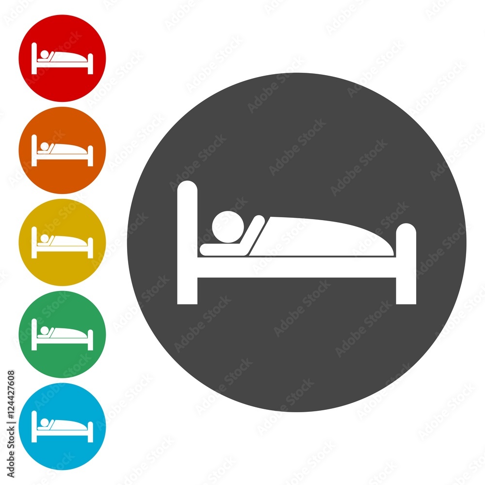 Hotel single icon. Sleeping symbol. Vector illustration Stock Vector ...