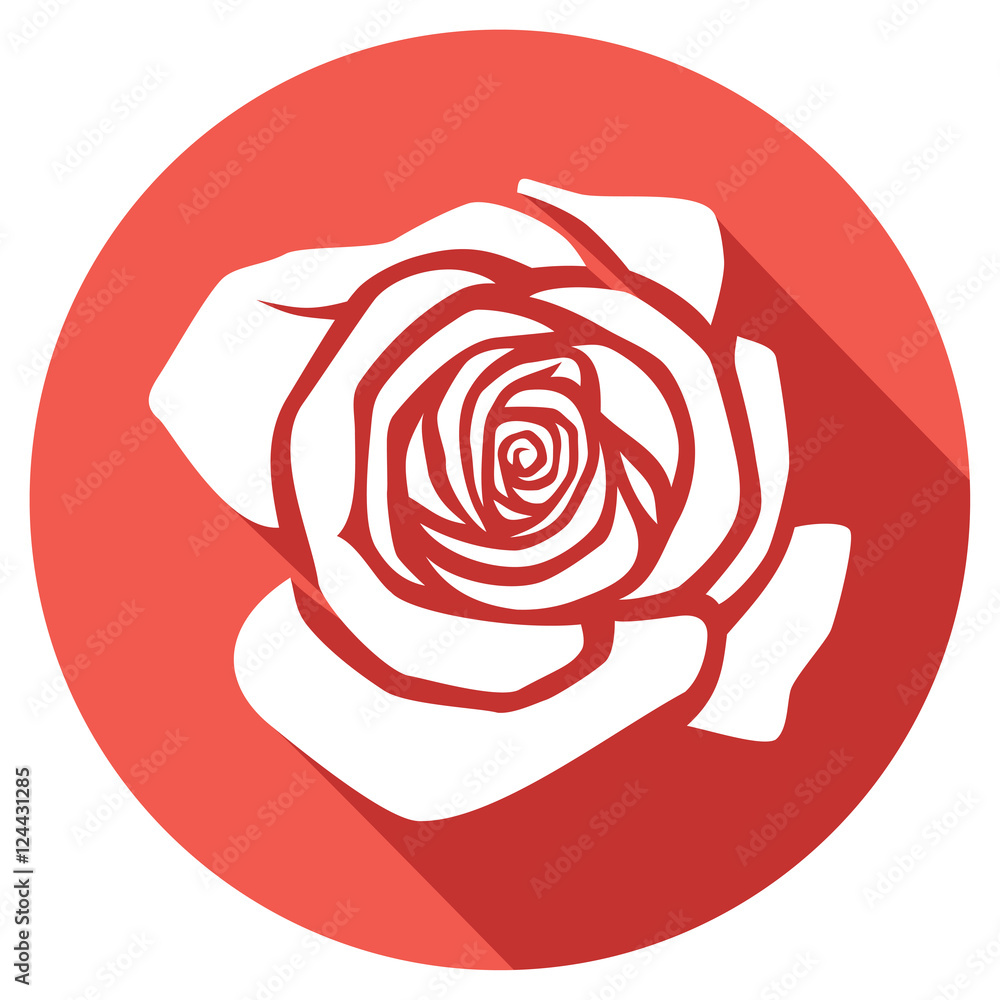 rose flat icon Stock Vector | Adobe Stock