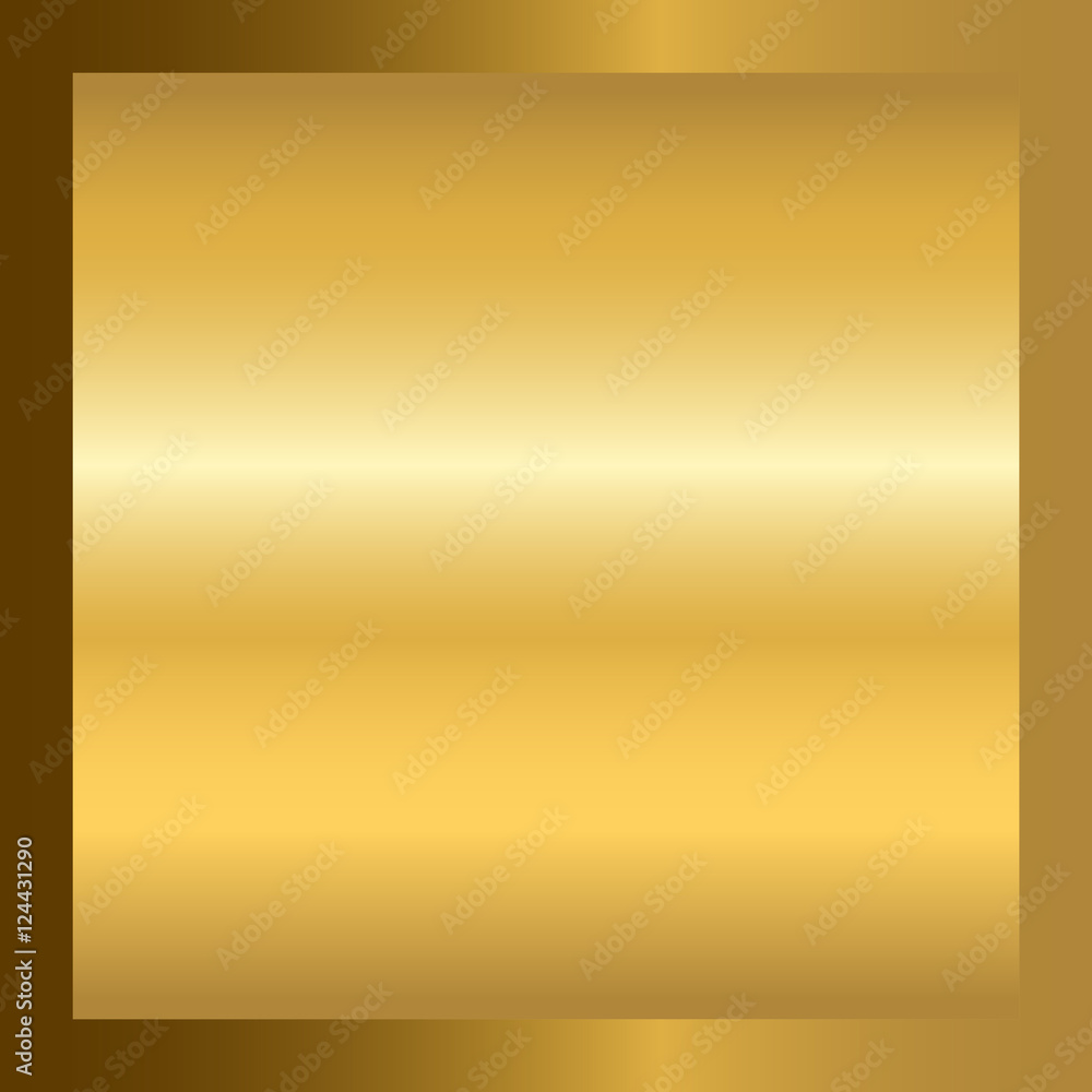 Gold texture in square golden frame. Gradient smooth material ...
