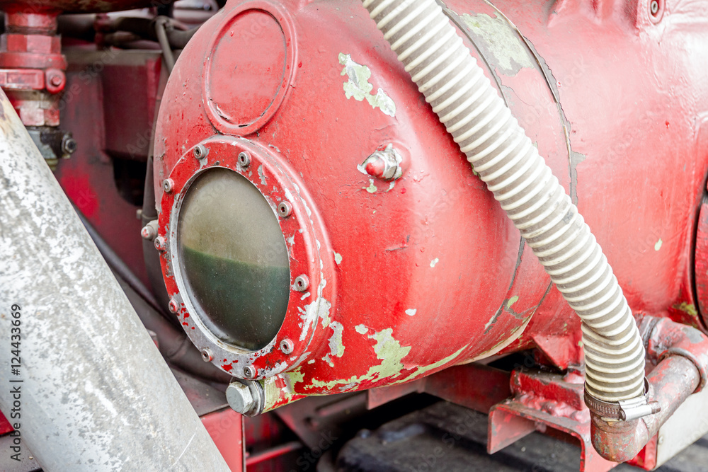 Measuring window to show the water level in the reservoir, sucti Stock ...