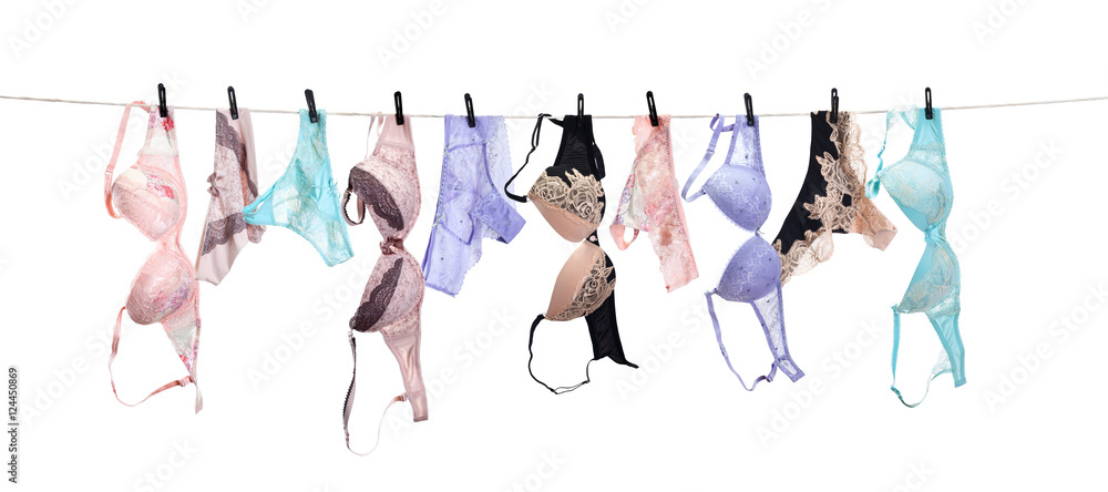 lingerie sets drying on the clothesline Stock Photo | Adobe Stock