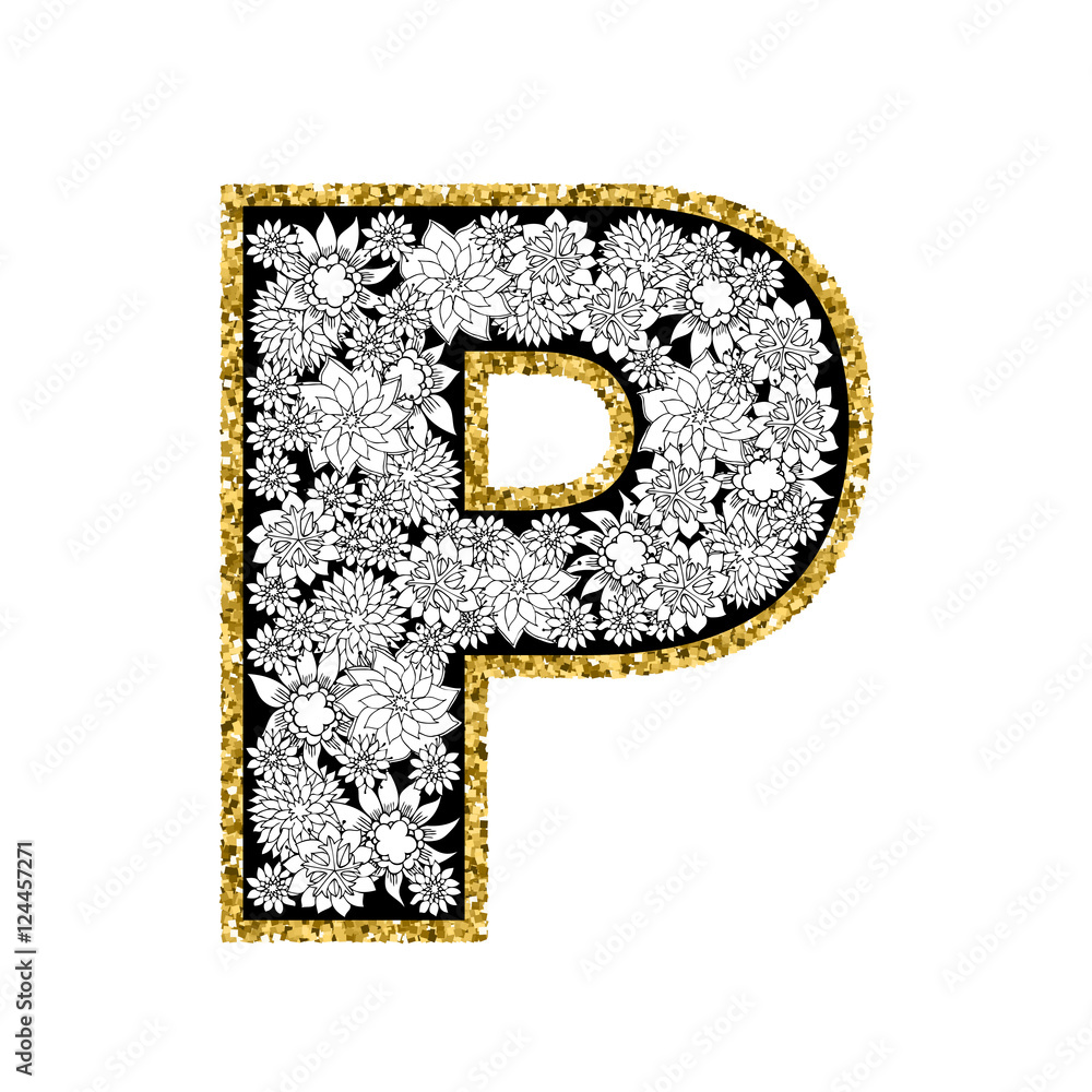 Gold Letter P
