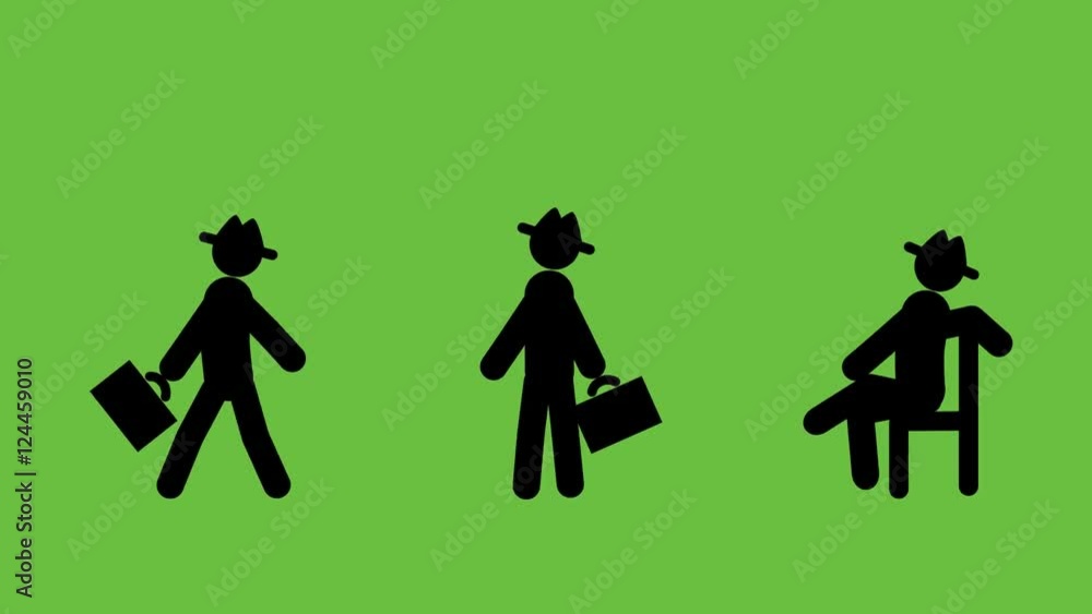 green screen video Footage, Pictogram man running, Pictogram man going ...