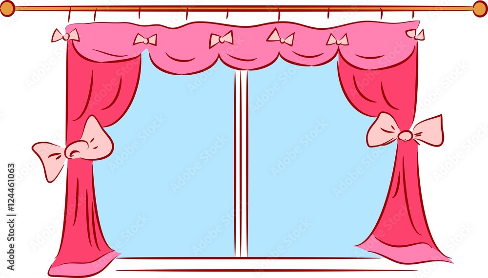Pink Curtains Clipart