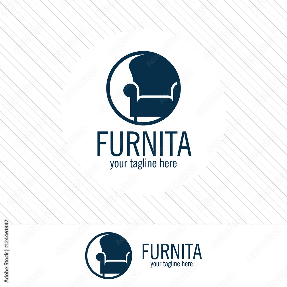 Abstract furniture logo design concept. Symbol and icon of chairs ...