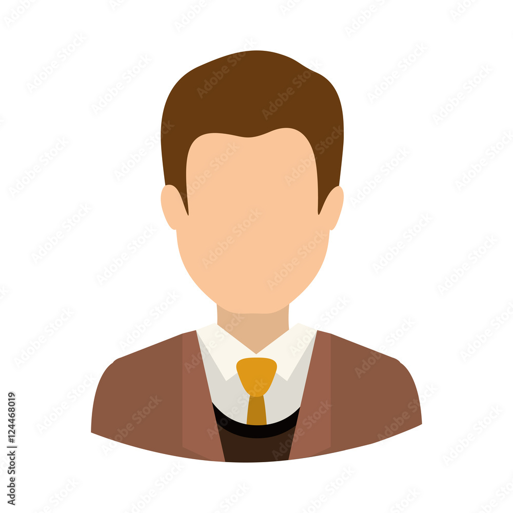 avatar male man wearing suit and tie over white background. vector ...