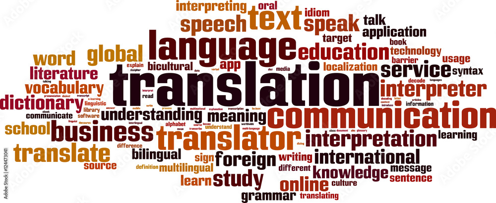 Translation word cloud concept. Vector illustration Stock Vector ...