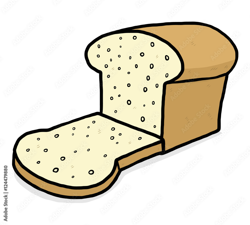 bread / cartoon vector and illustration, hand drawn style, isolated on ...