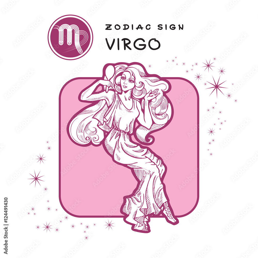 Virgo - Astrology Sign. Vector Icon of Zodiac Symbol. Traditional ...