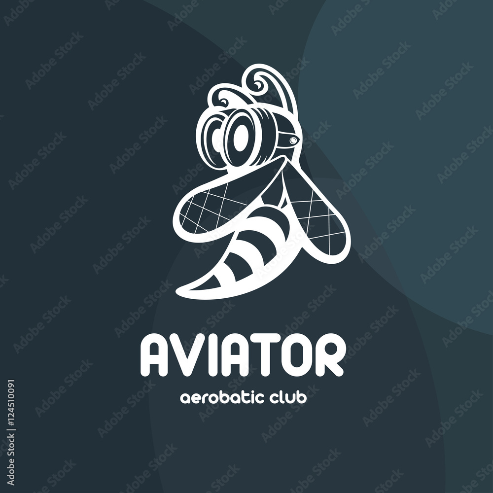 Aerobatic club logo or emblem. Bee in the aviation helmet and go Stock ...