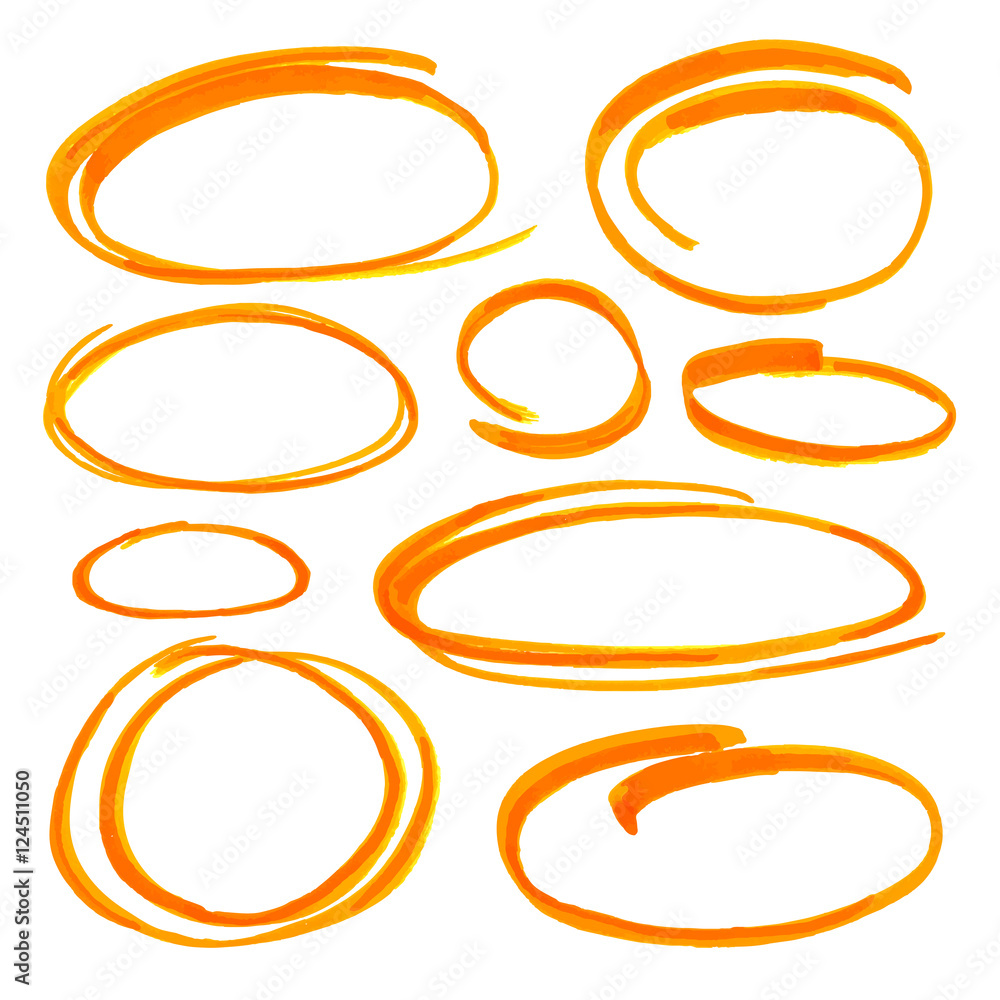 Colorful highlight round stripes, circle banners drawn with school ...