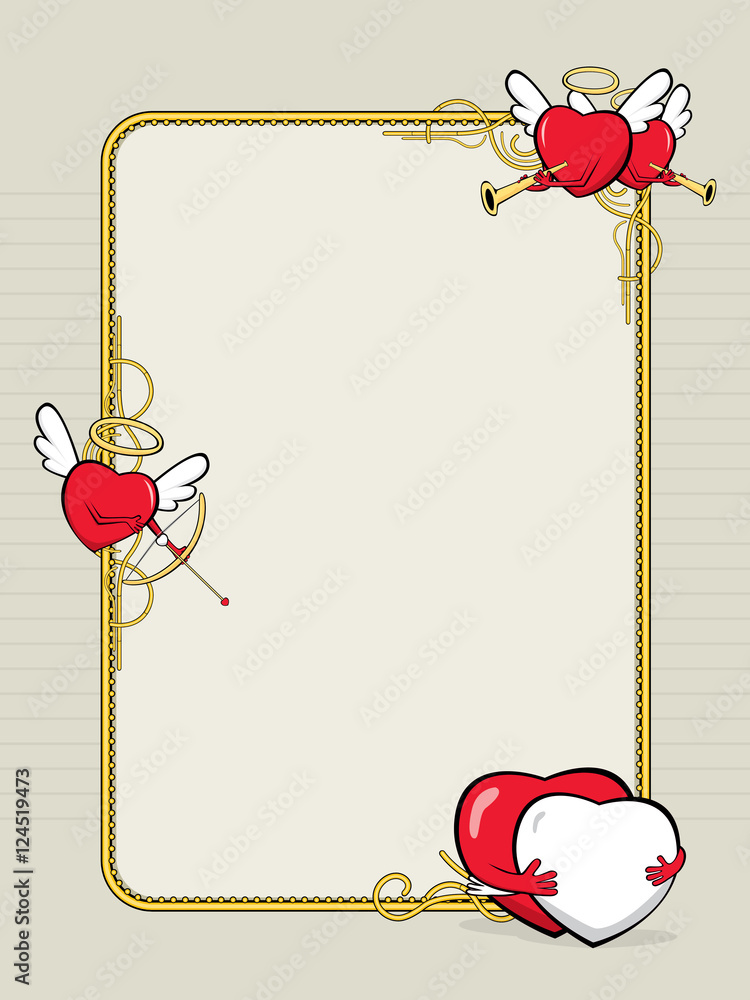 Vintage heart frame. Vector illustration Stock Vector | Adobe Stock