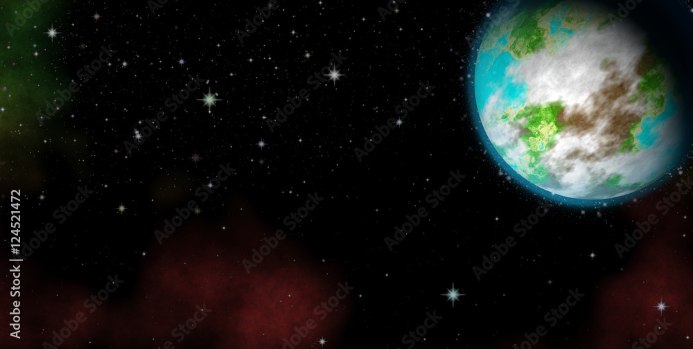 Space with an unknown planet. Discovering the mysterious parts of the ...