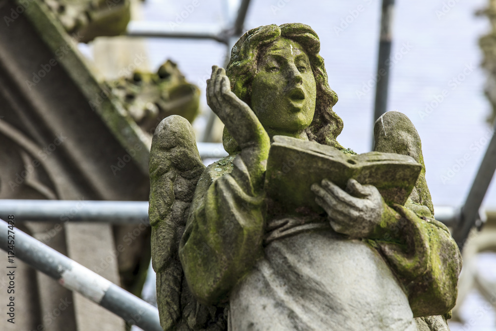Statue of a singing angel on St. Jan's cathedral, Den Bosch, Net Stock ...