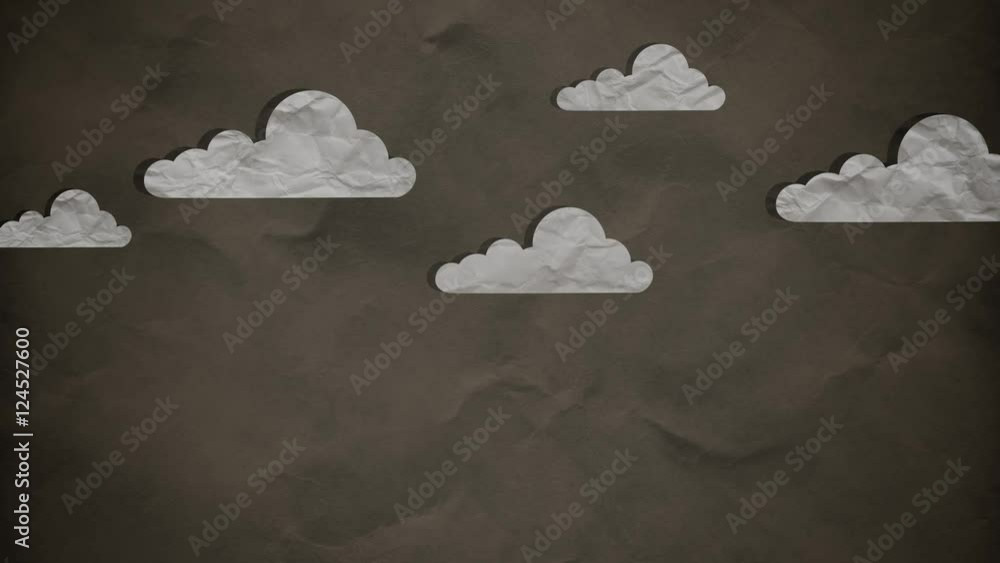 Stop Motion Paper Clouds Moving Slow Stock Video | Adobe Stock