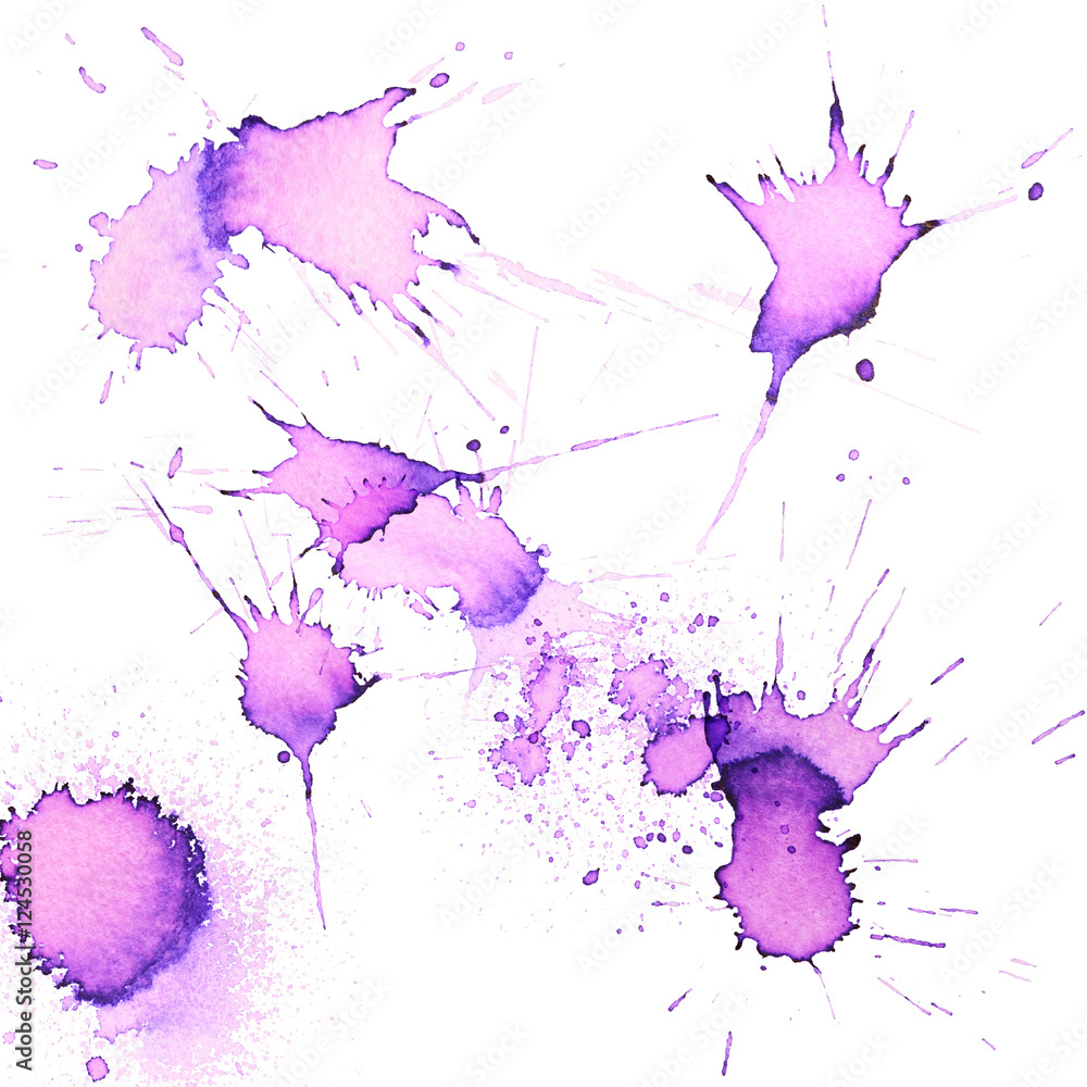 Set of purple paint splatters Stock Photo | Adobe Stock