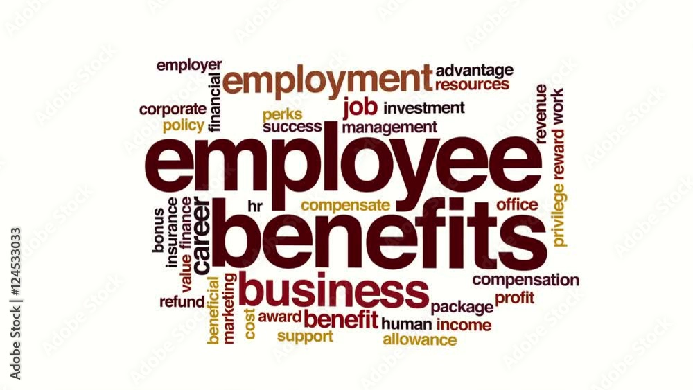 Employee benefits animated word cloud Stock Video | Adobe Stock