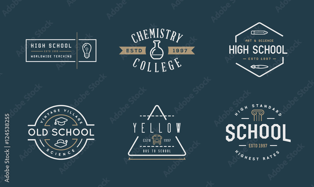 Set of Vector School or College Identity Elements can be used as Stock Vector | Adobe Stock