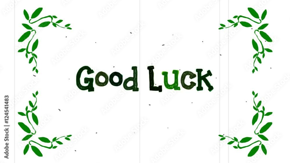 Cartoon Good Luck Greeting Card in a Retro Vintage Style in 4K Stock ...
