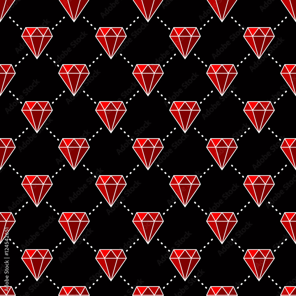 Gemstones are forever, Seamless pattern with red gemstones. Vector ...