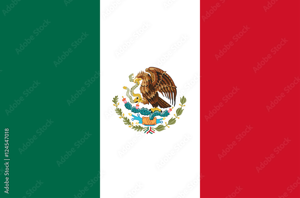 Vector flat style United Mexican States state flag. Official design of ...