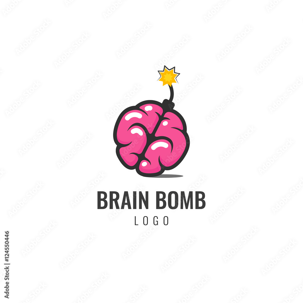 Brain bomb, Logo design vector template. Design for infographics style ...