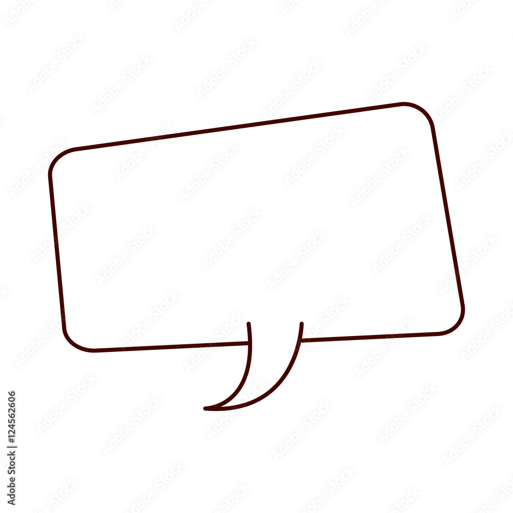 silhouette rounded rectangle callout for speech vector illustration ...