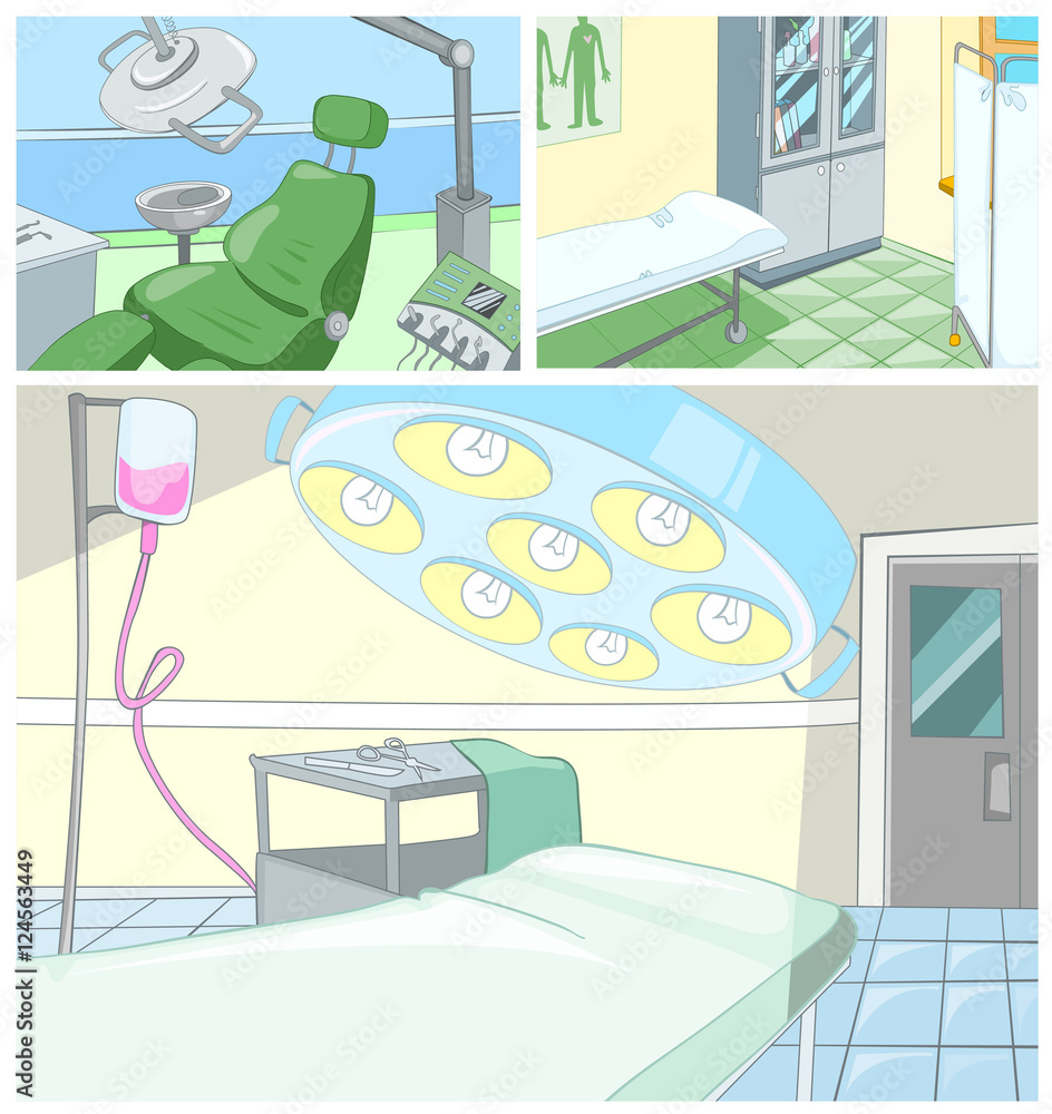 Vector cartoon set of medical backgrounds. Stock Vector | Adobe Stock