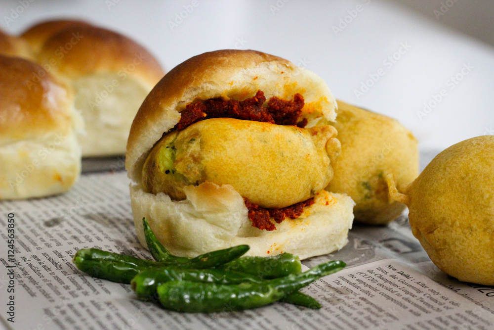 Vada Pav - Mumbai Street Food - Locally made bread with chick pea flour ...
